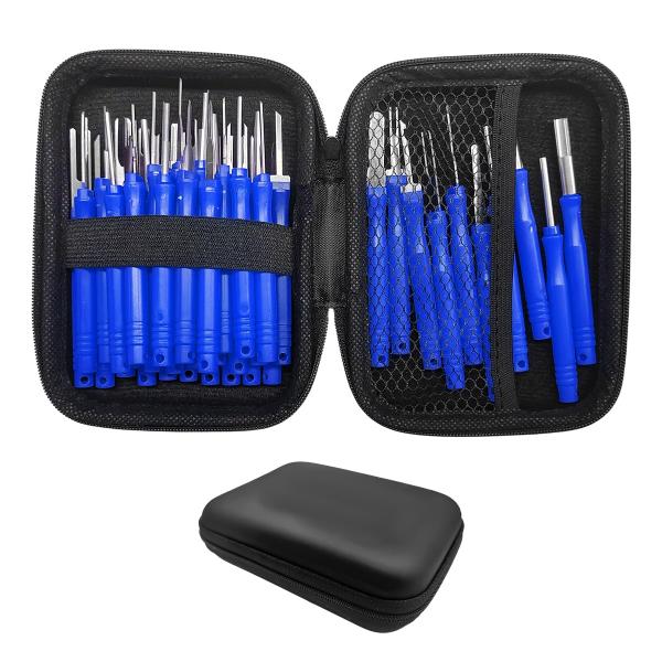 商品名: BWBWND 41個 端子取り外しツールキット、電線コネクタピンエクストラクターツールセット、保護ボックス付き、カーターミナルリリースデピンツールキット自動車用家庭用デバイス用(ブルー) BWBWND 41PCS Terminal...