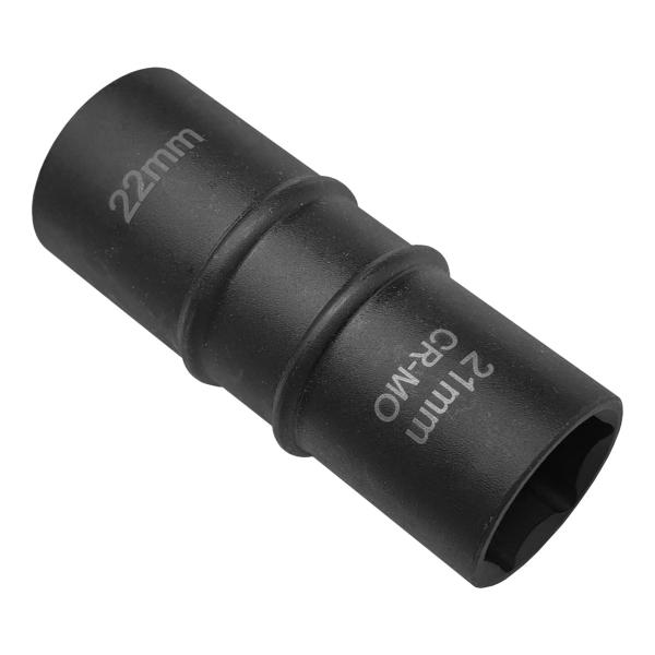 商品名: ZIMISI 1/2インチドライブインパクトソケットセット、21mm x 22mm 6点ナットソケット、コールアウト付き、耐腐食性Cr-Mo フリップソケット、ダブルエンド薄型壁ラグナットエクストラクターセット(21mm x 22...