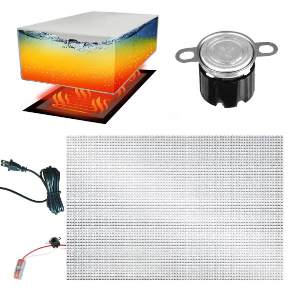 商品名: RV保持タンク用120V ACヒーターパッド、幅12インチ x 長さ18インチ、自動サーモスタットコントロール付き、最大50ガロンの淡水/グレーウォーター/ブラックウォータータンクに使用できます。 120V AC Heater P...