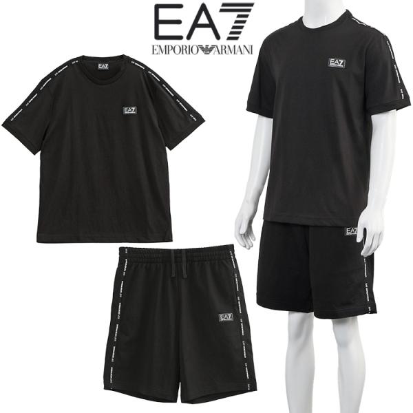 【エンポリオ アルマーニ EMPORIO ARMANI】EA7 セットアップ Logo Series ジムからレジャータイムまで多彩に活躍する、コットンジャージーのTシャツとコットン混紡生地で仕立てた、スポーティでカジュアルなコンフォートフ...
