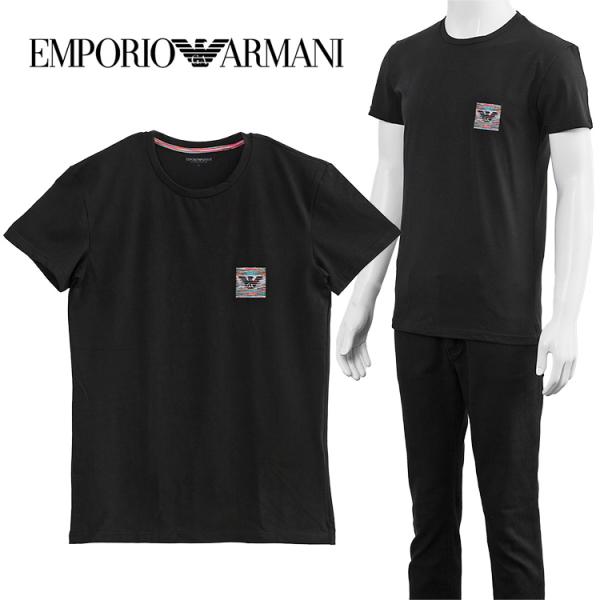 【エンポリオアルマーニ EMPORIO ARMANI】アンダーウェア クルーネック Tシャツ 刺しゅうロゴクルーネックと半袖にデザインしたラウンジウェアTシャツ。■商品番号：EM000375-AF10798■素材：コットン95%＋ポリウレタ...