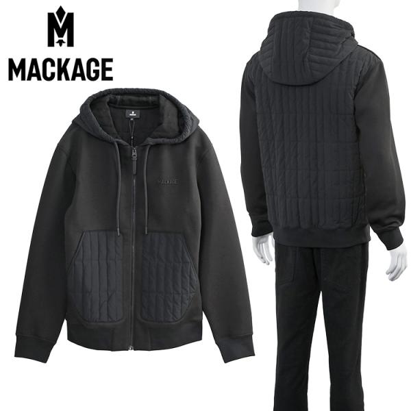 【マッカージュ MACKAGE】ダブルフェイスジャージー パーカー リラックスフィットCRUZは、縦方向のキルトコンビネーションが大胆なテクスチャーを織り込んだ、ダブルフェイスジャージーのジップアップフーディーです。リラックスフィットのカッ...