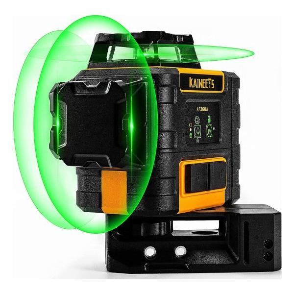 【商品名】[Up to 40Hrs] KAIWEETS Self Leveling Laser Level 3 X 360, Construction 3D laser level for Picture Hanging, Horizont...