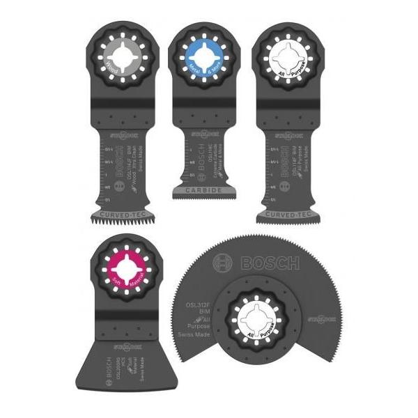 【商品名】 BOSCH OSL005C スターロック振動マルチツール 5ピースセット ブレードセット 金属、木材、その他の汎用素材の混合用途向け ケース付き BOSCH OSL005C 5-Piece Starlock Oscillatin...