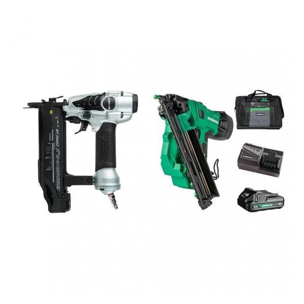 【商品名】 Metabo HPT ブラッドネイラーキット NT50AE2 + Metabo HPT コードレス仕上げネイラーキット 18V MultiVolt、15ゲージアングル、ブラシレスモーター、NT1865DAA のセット Bundl...