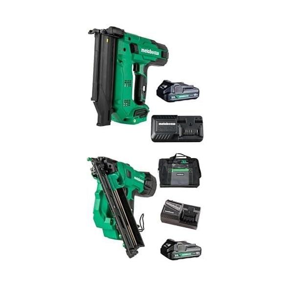 【商品名】 Metabo HPT 18V MultiVolt 18ゲージ コンパクト コードレス ブラッドネイラーキット (1-18V 2.0 Ah バッテリー 1 個付属)、NT1850DG + Metabo HPT コードレス フィニッ...