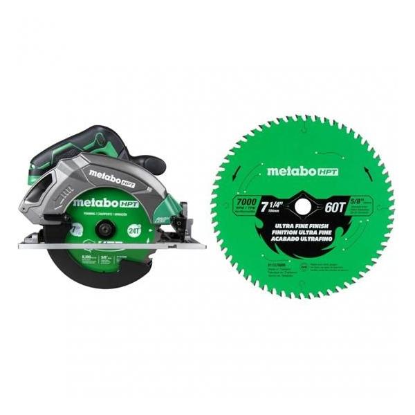【商品名】 Metabo HPT 18V MultiVolt コードレス丸鋸、7-1/4インチブレード、電動工具のみ - バッテリーなし、C1807DAQ4 + Metabo HPT 丸鋸 Ultra Fine Finish ブレード、7-...