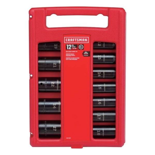 【商品名】 CRAFTSMAN インパクトソケットセット、メトリック、1/2インチドライブ、ディープインパクトソケット、12ピース (CMMT15887) CRAFTSMAN Impact Socket Set, Metric, 1/2-I...