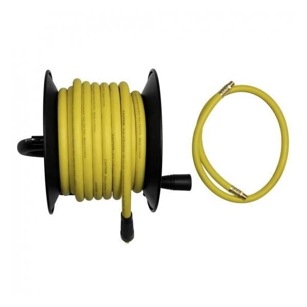 【商品名】 DEWALT 手動エアホースリール、3/8インチ x 50フィート、耐油・耐キンク性エアホース、4フィートリード付き、効率的なホース管理と接続に欠かせないホーム改善ツール DEWALT Manual Air Hose Reel,...