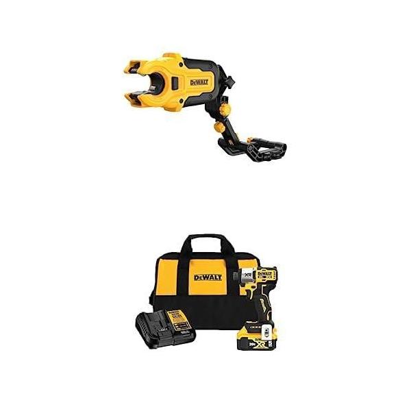 【商品名】 DEWALT IMPACT CONNECT 銅管カッター（ブレースブラケット付き）およびDEWALT 20V MAXインパクトドライバー（コードレス、3速、バッテリー、充電器付属） DEWALT IMPACT CONNECT C...