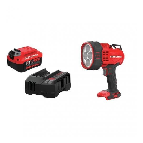 【商品名】 Craftsman クラフトマン V20 バッテリー、電動工具キット、充電器付属、4.0Ah、V20 作業灯付き、工具のみ (CMCB204-CK &amp; CMCL060B) Craftsman V20 Battery, P...