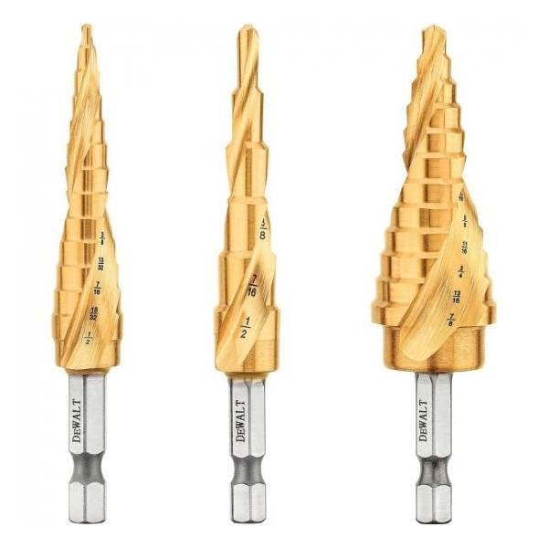 【商品名】 DEWALT ステップドリルビットセット 3ピース (DWA1790IR) DEWALT Step Drill Bit Set, 3-Piece (DWA1790IR)【カテゴリー】 Jobber Drill Bits ( ジョ...