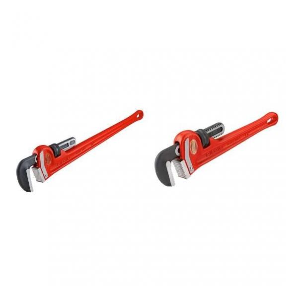 【商品名】 RIDGID 36インチおよび12インチ ヘビーデューティーストレートパイプレンチ 配管工具セット フックジョーおよびセルフクリーニングスレッド付き レッド RIDGID 36" and 12" Heavy Duty Strai...