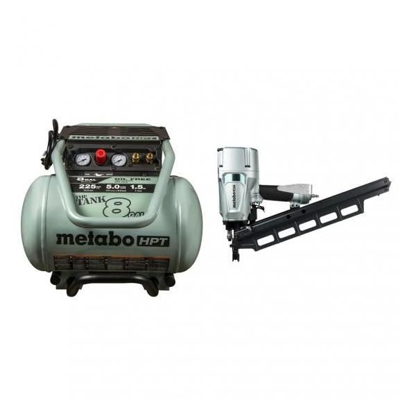 【商品名】 Metabo HPTエアコンプレッサー（THE TANK 8ガロン）フレーミングネイラー付き Metabo HPT Air Compressor (THE TANK 8-Gal) w/Framing Nailer【カテゴリー】 ...
