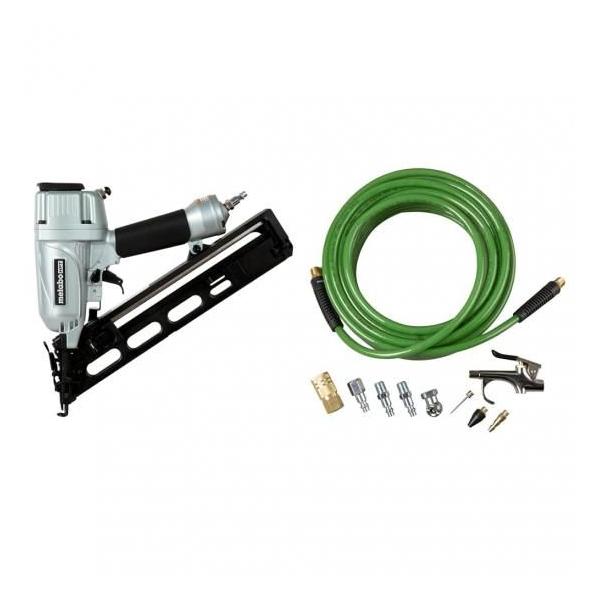【商品名】 Metabo HPT 仕上げネイラーバンドル | 15 ゲージ | NT65MA4 + Metabo HPT エアコンプレッサーアクセサリキット | ポリ 50 フィート x 1/4 インチエアホース（アクセサリ付き） | 10...