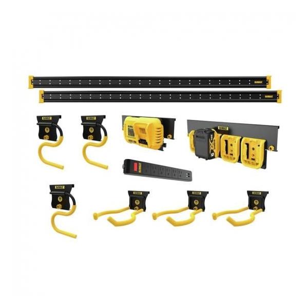 【商品名】 DEWALT ツールオーガナイザー、壁掛け式、芝生・園芸用ツール用キット、フック、金属レール2本、充電器マウント、マグネット式電源タップ付属、DEWALTワークショップ収納システム対応 (DWST82826) DEWALT To...