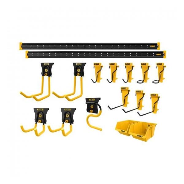 【商品名】 DEWALT ツールオーガナイザー、21ピースアクセサリースターターキット、金属レール2本、フック13個、プラスチックビン2個付き、DEWALTワークショップストレージシステム対応 (DWST82801) DEWALT Tool...
