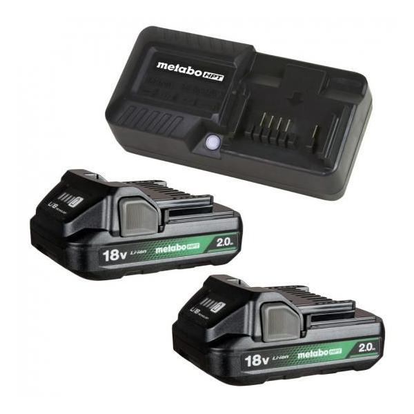 【商品名】 Metabo HPT 18V バッテリー2個パックと充電器キット | 2.0Ahバッテリーには充電インジケーター付き | UC18YKSLS Metabo HPT 18V 2-Pack Batteries and Charger...