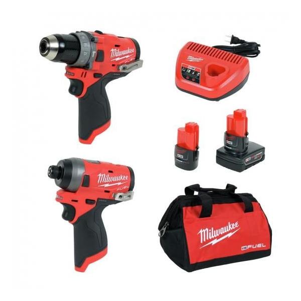 【商品名】 Milwaukee ミルウォーキー電動ツール 2598-22 M12 フューエル 2点キット - 1/2インチハンマードリル &amp; 1/4インチインパクト Milwaukee Electric Tools 2598-22 ...
