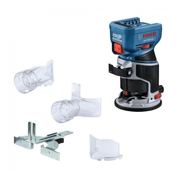 【商品名】 BOSCH GKF18V-25N 18V ブラシレス Colt パームルーター | 木工プロジェクトに最適なコードレスパワーと精度 - 集塵システムと可変速度コントロール付き (本体のみ) BOSCH GKF18V-25N 18...