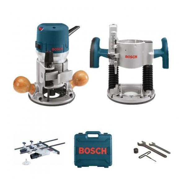 【商品名】 Bosch 1617EVSPK 12アンペア 2-1/4馬力 プランジおよび固定ベース可変速度ルーター、RA1054デラックスルーターエッジガイド、集塵フードおよびバキュームホースアダプター付き Bosch 1617EVSPK ...