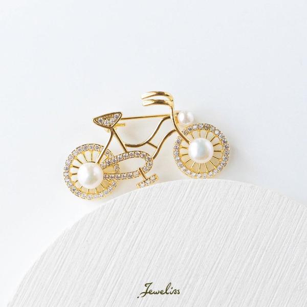 Jeweliss ブローチ Fourche フォシェ 自転車 サイクル 淡水パール コサージュ おしゃれ 可愛い ギフト プレゼント アクセサリー セレモニー 入学式 卒業式 ジュエリス 母の日□ 本州送料無料