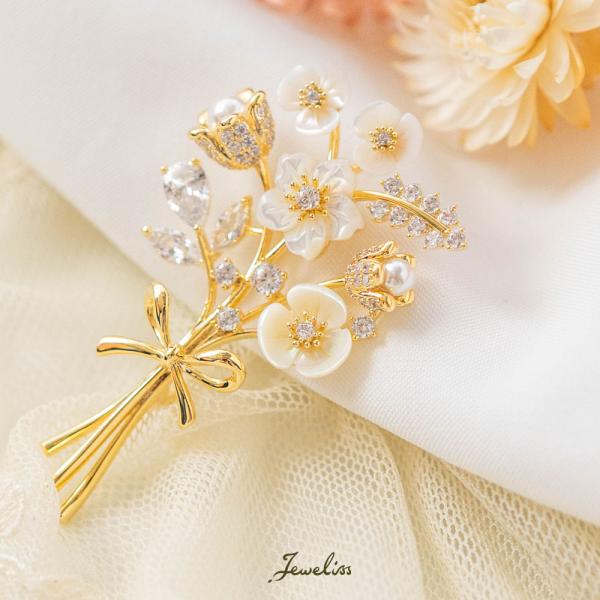 Jeweliss ブローチ Agnete アグネーテ 花束 ブーケ シェル フラワー ジュエリス おしゃれ 可愛い アクセサリー コサージュ セレモニー ギフト プレゼント□ 本州送料無料 即納