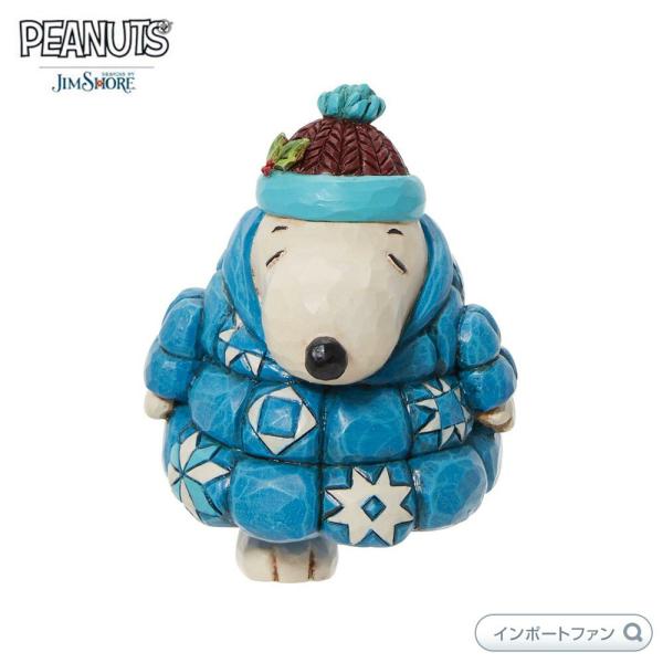 ジムショア スヌーピー パファージャケット ミニ クリスマス ピーナッツ 6013049 Snoopy Puffer Jacket Mini JimShore □