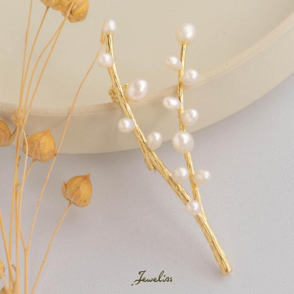 Jeweliss ブローチ ブランシュ Branche 枝 淡水パール ゴールド ジュエリス セレモニー ギフト プレゼント 母の日□ 即納