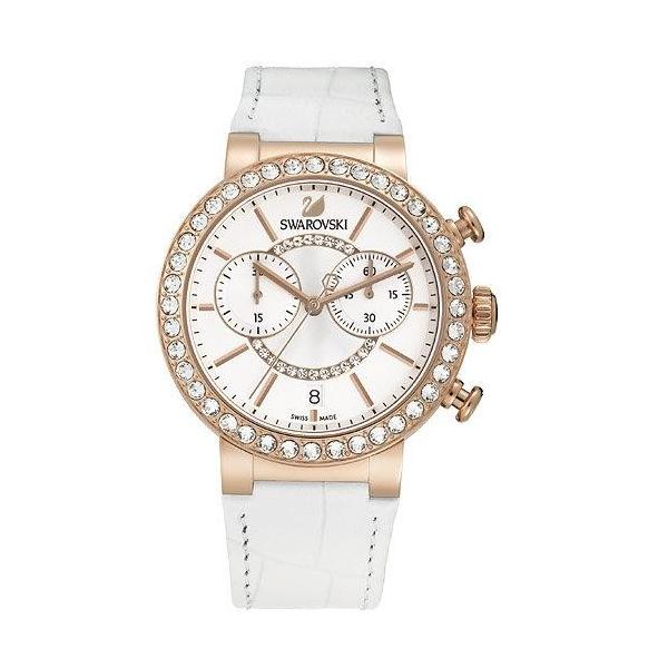 スワロフスキー シトラ　スプヒアー　クロノ　ホワイト　ローズゴールド　トーン　ウォッチ 腕時計 5080602 Swarovski Citra Sphere Chrono White Rose Gold Tone Watch □