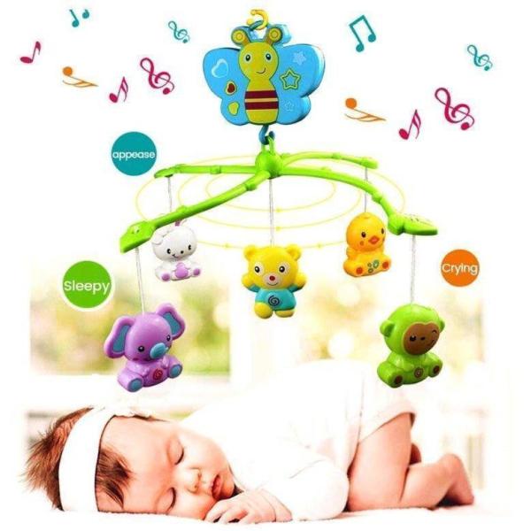 絶対音楽をお楽しみ優しい音楽が流れ、かわいいおもちゃがくるくると回るベッドメリー。赤ちゃんの気持ちを安定させ、眠りやすくします。360度回転スイッチを入れるだけで、ゆっくり回転し始めます。 赤ちゃんの好奇心を育てる効果があるだけでなく、視力...