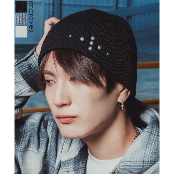 ▼アイテム詳細▼ストリートシック　スタッズデコレーション ニットキャップ●ストリート・アウトドア・カジュアルスタイルに◎●スタッズがアクセントで、いつものコーデをアップデート●定番のホワイト、ブラック、グレーのカラーをご用意●フリーサイズで...