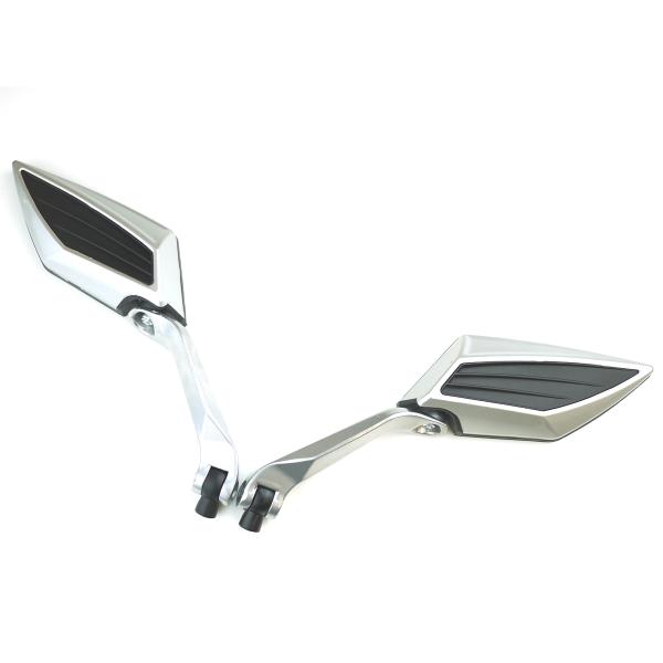 ○スポーティなバイクに似合うデザインです！○ミラー部分は折り畳み可能！○M10正ネジ、M8正ネジ、M10逆ネジ付属○多彩なカラーバリエーション○サイズ　ミラー部　最大長140mm　最大高50mm　ステー全長100mm★取付お勧め車種★　ホン...