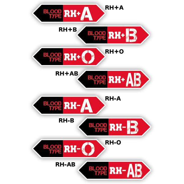 ヘルメット、小物などに貼って血液型がわかるようにするステッカーです。Sサイズ：タテ25mm×ヨコ100mm　(２枚1組)再剥離可能な塩化ビニールシートなので床や壁を傷つけません。耐久性能/耐候性能を高めるためにグロスラミネート加工を施しまし...