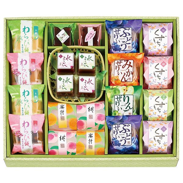 お中元 2026 ゼリー 和菓子 スイーツ 創菓京づる 花風流 型番:HF-40 ギフト いなげや イナゲヤお中元 御中元  夏ギフト 人気 高級 お取り寄せ【商品内容】桃ゼリー・蜜柑ゼリー×各2、水ようかん（小豆・茶×各2）、小豆くずもち...