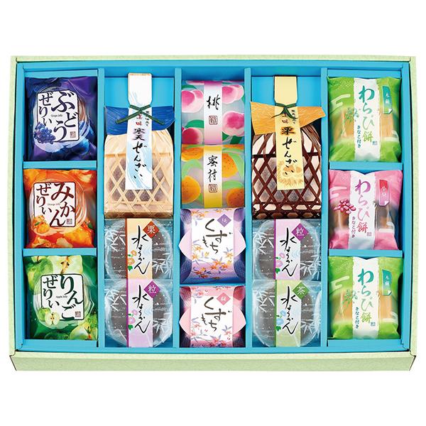 お中元 2026 ゼリー 和菓子 スイーツ 創菓京づる きらめき庵 型番:KR-30 ギフト いなげや イナゲヤお中元 御中元  夏ギフト 人気 高級 お取り寄せ【商品内容】葛ゼリー（ぶどう・みかん・りんご×各1）、寒天ぜんざい（小豆・栗×...