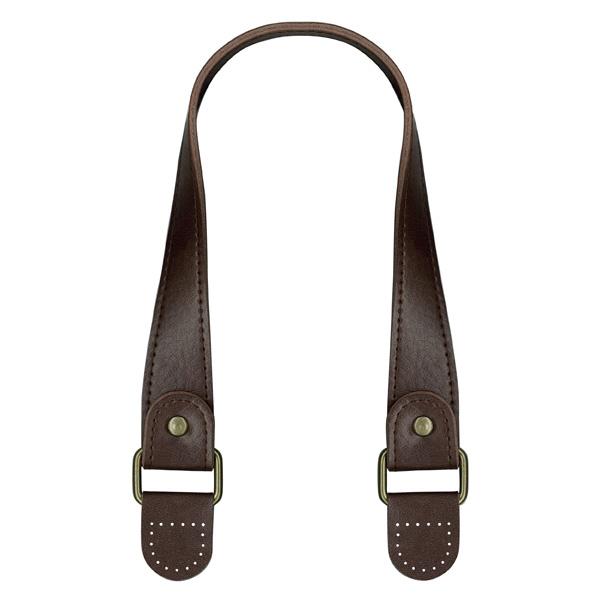 バッグ本体をはさみこんで縫い付けるタイプの持ち手です。--------------------------------入数：2本 (1組) 素材：合皮全長：約43cm幅：約1.5〜2.5cm-------------------------...