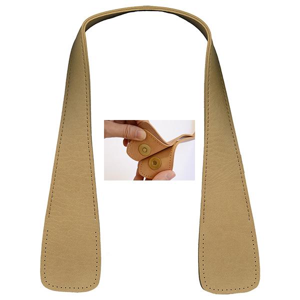 内側がマグネットになっているので、バッグを閉じることができます。---------------------・全長:約55cm　・幅:約2〜5cm・2本入---------------------※手縫いの穴があいているので、手縫いで縫い付け...