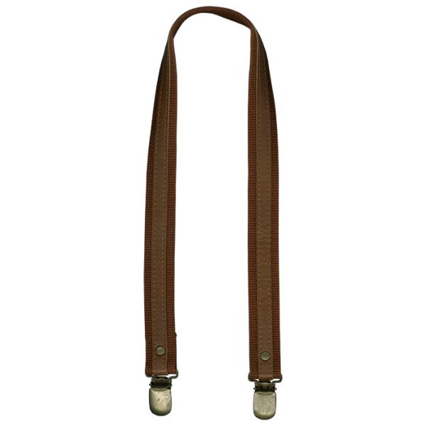 サスペンダー金具で取付簡単！アクリル×合皮のコンビ素材持ち手です。・全長:約60cm・幅:約2cm・2本組※耐荷重の目安としては、4ヵ所使用の場合、5kgの重さまで耐えられます。   サスペンダー金具にパイプがついているので、持ち手の合成皮...