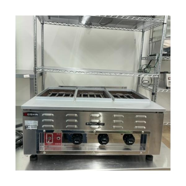 商品名：電気たこ焼き機 ※鉄板別売 寸法：W610×D450×H250 メーカー：エイシン電機 型式：TG-3 年式：2021年製 電源：三相200V 50/60Hz共用 コンセントプラグ：あり ガス種： 付属品：画像の通り 説明書：なし ...