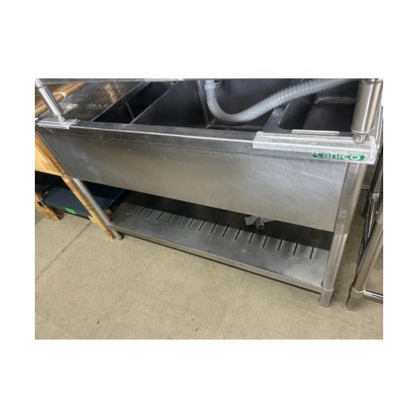 商品名：二槽シンク ダスト付き 寸法：W1200×D600×H800 付属品：写真の通り 説明書：写真の通り 保証期間：なし ランク：B 特記事項：-  販売店：テンポス名古屋中川店（愛知県名古屋市）からの配送です。