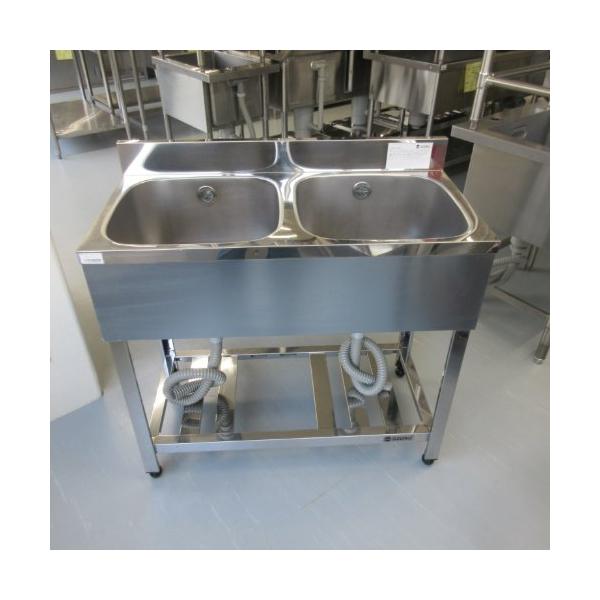 商品名：二槽シンク 寸法：W900×D450×H800 メーカー：東製作所(アズマ) 付属品：写真の通り 説明書：なし 保証期間：なし ランク：B 特記事項：バックガード90  販売店：テンポステンポスTOC五反田（東京都品川区）からの配送です。