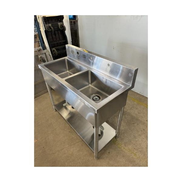 商品名：二槽シンク 寸法：W1000×D450×H800 メーカー：テンポスオリジナル 保証期間：なし ランク：B 特記事項：-  販売店：テンポス川口厨房機器専門館（埼玉県川口市）からの配送です。