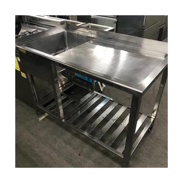 商品名：一槽シンク 水切り付き (浅型)OFなし 寸法：W1150×D650×H850 保証期間：なし ランク：C 特記事項：キズ、汚れ、錆、穴有り。  販売店：テンポス京都店（京都府京都市）からの配送です。