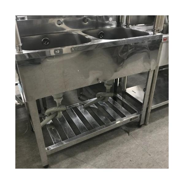 商品名：二槽シンク 寸法：W900×D450×H800 メーカー：東製作所(アズマ) 保証期間：なし ランク：B 特記事項：キズ、汚れ、凹み有り。小さなひび割れ有り。バックガード25×90  販売店：テンポス京都店（京都府京都市）からの配送です。