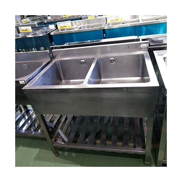 商品名：二槽シンク 寸法：W900×D600×H800 付属品：写真の通り 説明書：写真の通り 保証期間：なし ランク：B 特記事項：-  販売店：テンポス米子店（鳥取県米子市）からの配送です。