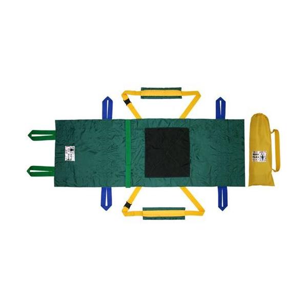 ・災害時、停電でエレベーターが止まったら?垂直避難、階段搬送に適した布製担架。・柔軟な布製なので無理な姿勢をとることなく、要援護者に安心感を提供し、安全に搬送できます。サイズ/幅68×長さ190cm重さ/1.7kg材質/本体・肩パット・収納...