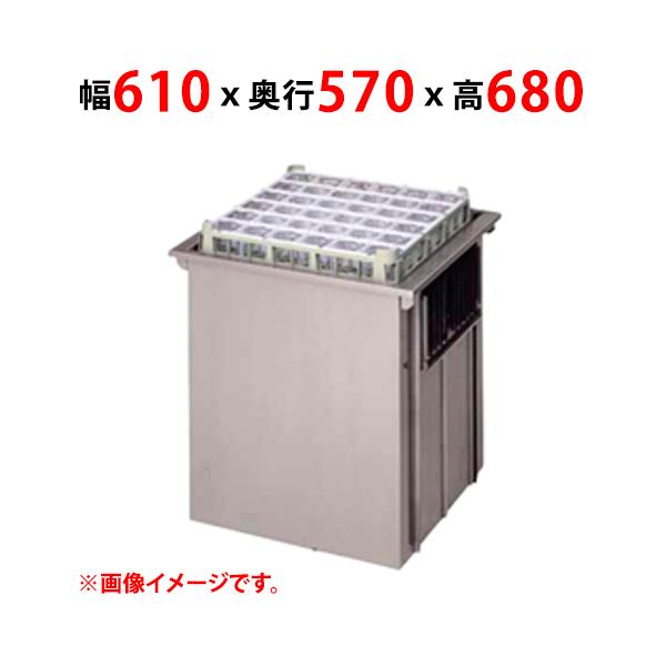 商品情報商品名：食器ディスペンサー MSD-K5252外形寸法：幅610×奥行570×高さ680(mm)重量(kg)：28扉開口部寸法：520×520mm最大荷重(kg)：45落とし込み穴寸法(mm)角型(A×B)：595×535