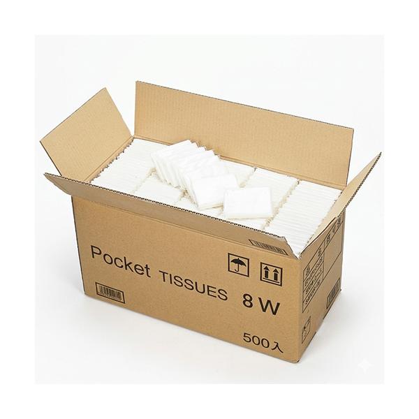 商品名：販促用品 ポケットティッシュ8W 無地 500個メーカー型番：002180430JANコード：4970240120300材質：本体:パルプ/フィルム:CPP特記事項店舗名刺や手作りチラシなどを挿入して販促ツールとしてご利用いただけま...