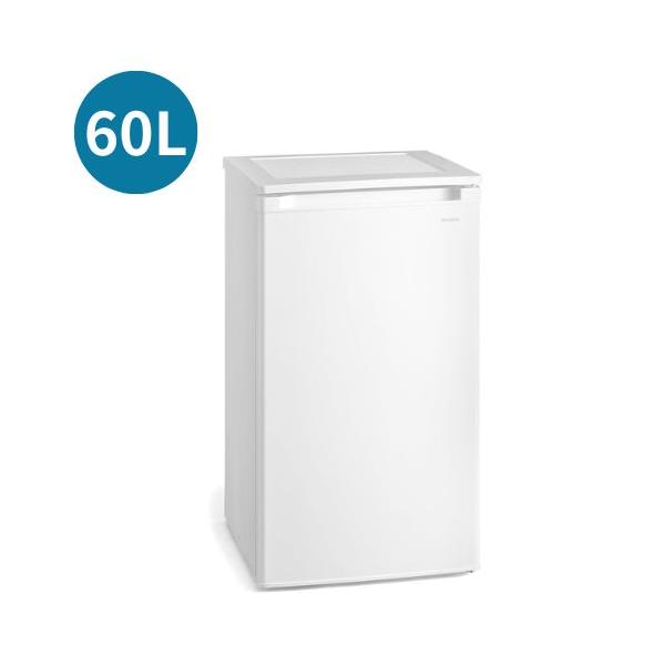 ■商品説明■商品名：前開き冷凍庫 60Lメーカー：アイリスオーヤマ型式：IUSD-6B-Wお届け数：1重量：約26kgドア数：1トレー：3定格内容積：60L定格電圧：AC100V(50Hz/60Hz)定格電流：1.5A定格入力(50Hz/6...